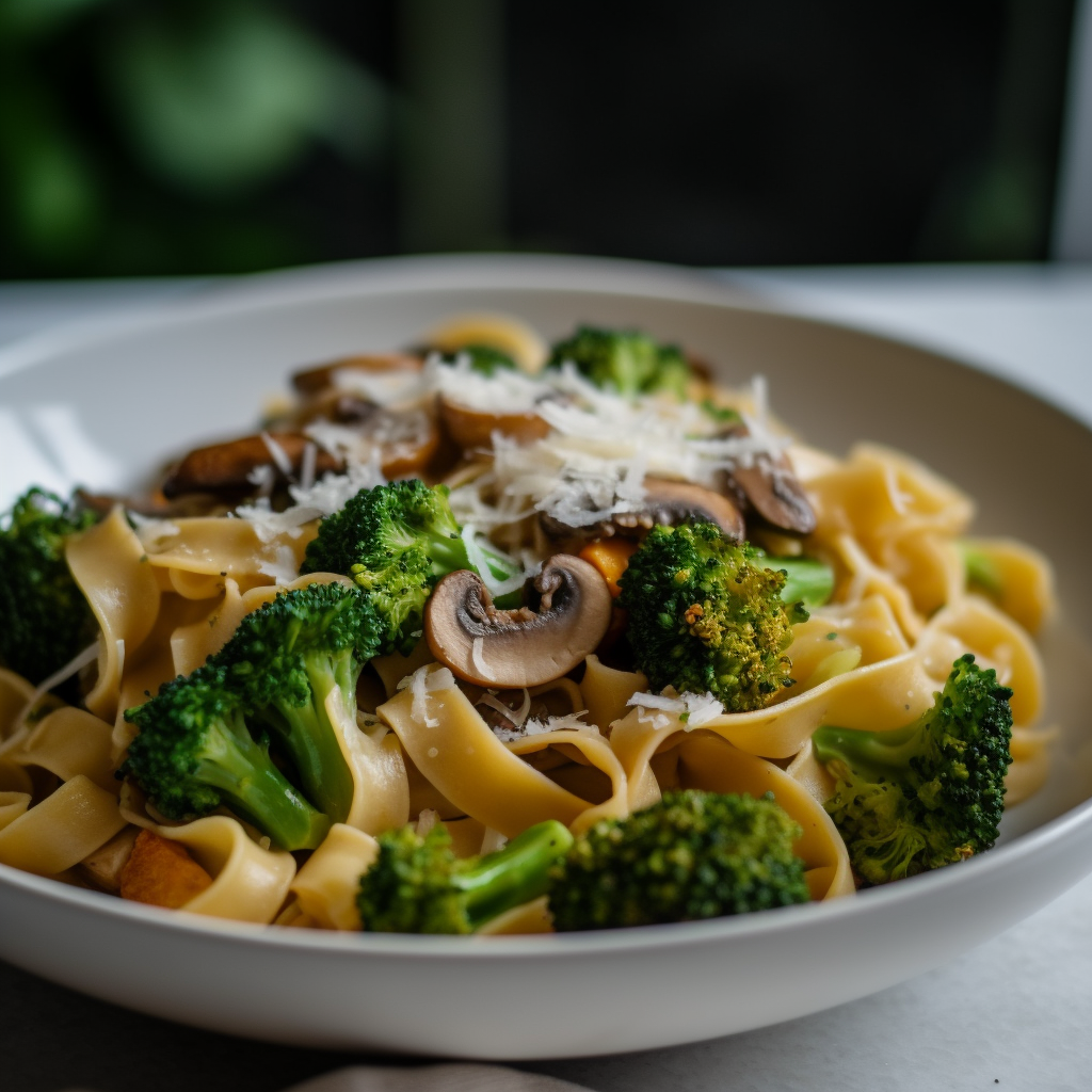 Savory Fettuccine With Beans, Broccoli, And Mushrooms | Kerry Cooks