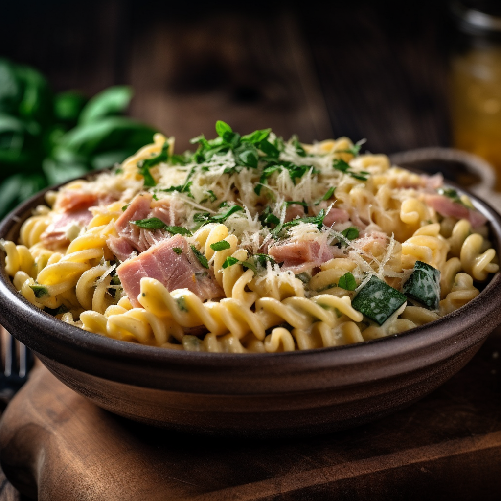 Hearty Creamy Zucchini And Ham Pasta Delight | Kerry Cooks