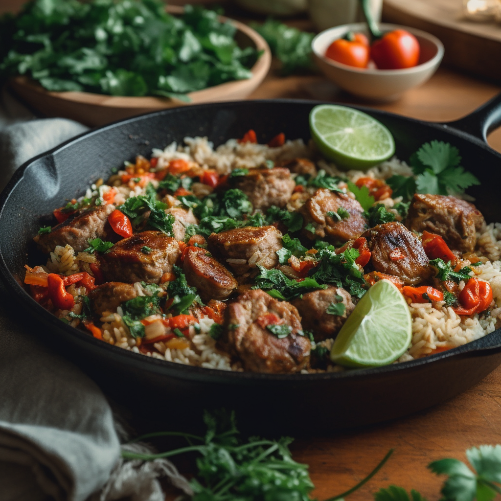 Savory Mexican Pork And Rice Skillet - A Family Favorite | Kerry Cooks
